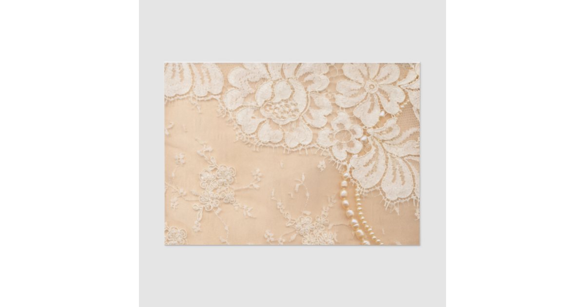 Lace and Pearls Tissue Paper | Zazzle