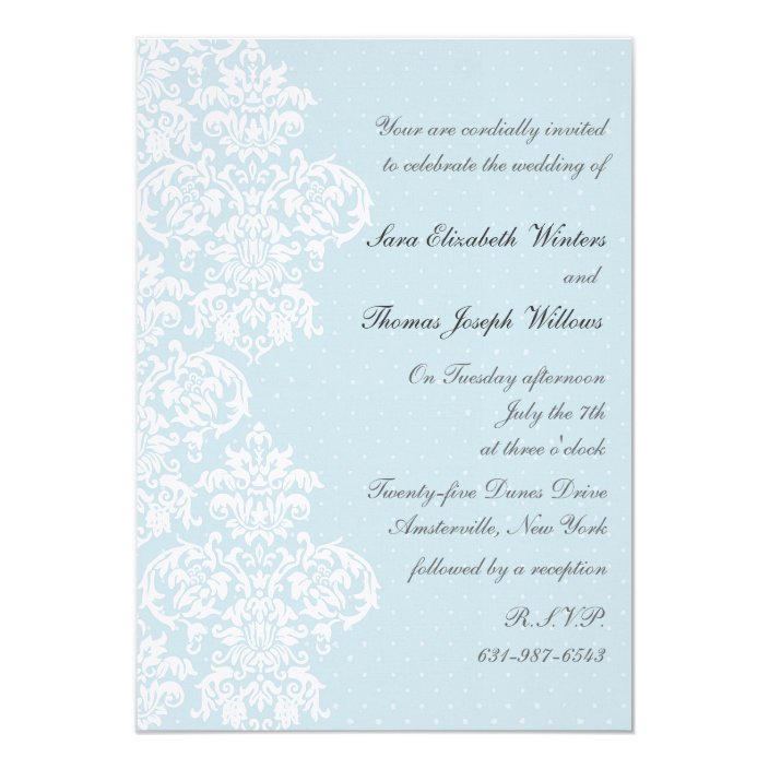Lace Cover Blue Wedding Invitation | Zazzle.com