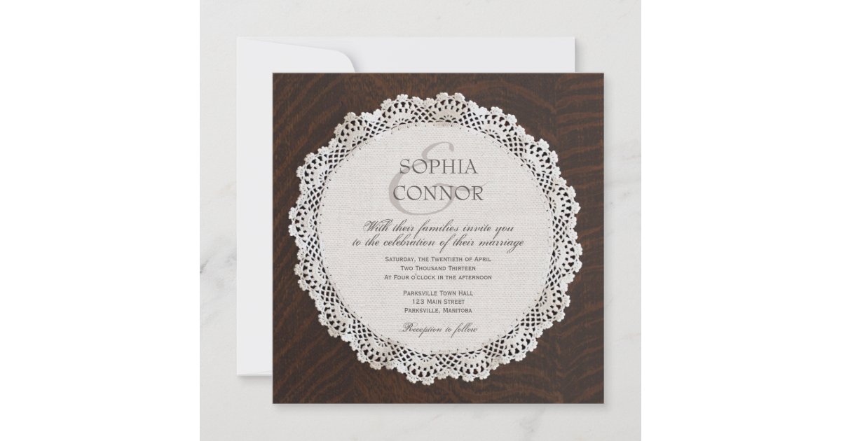 Lace Doily Wedding Invitation | Zazzle