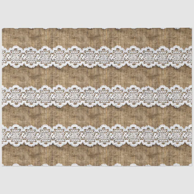 Lace on Burlap Pattern Furniture Decoupage Tissue Paper | Zazzle