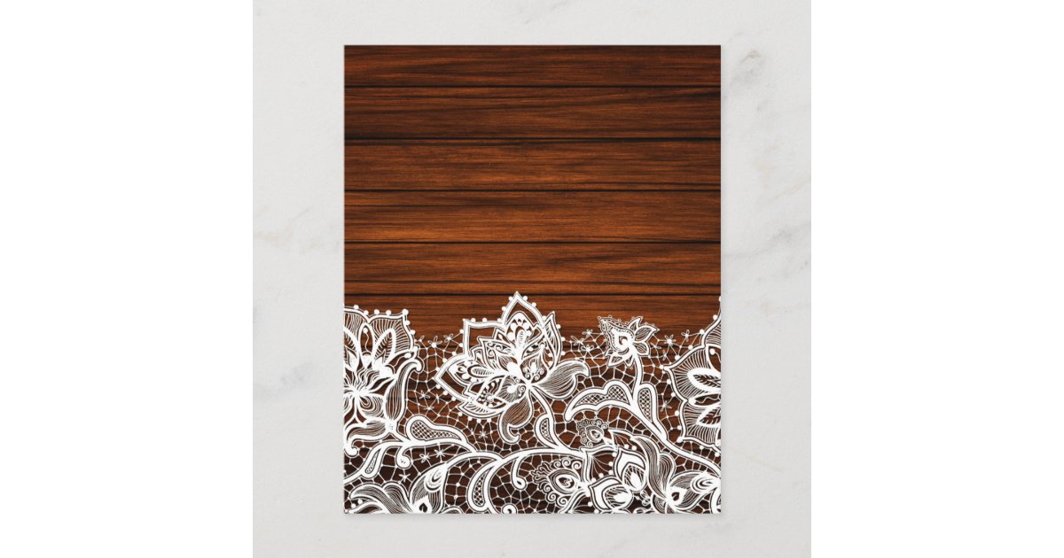 Lace & Rustic Wood Grain Scrapbook Paper | Zazzle