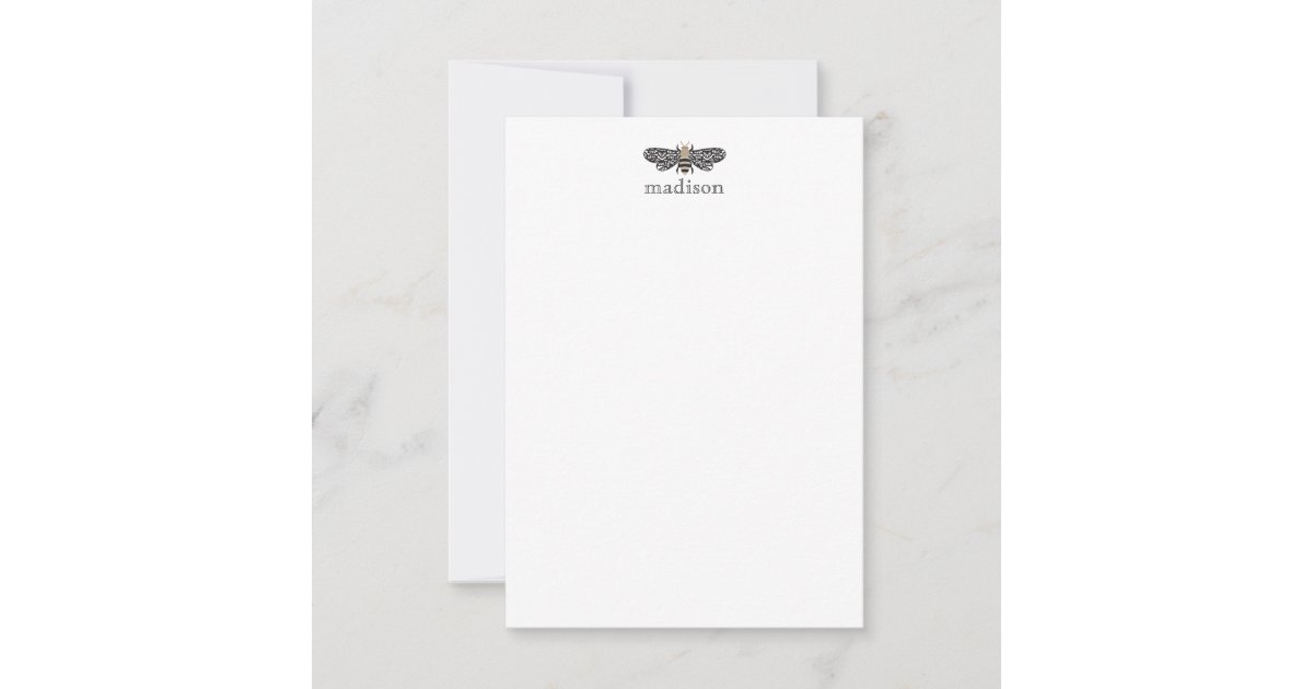 Lacewing Bee Personalized Note Cards | Zazzle