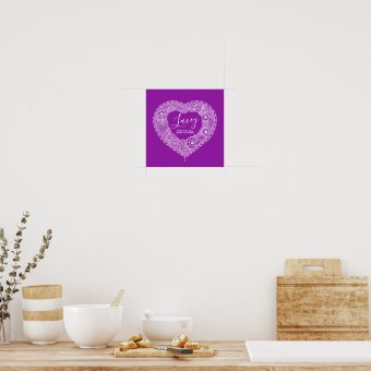 Lacey lace heart art name meaning poster | Zazzle