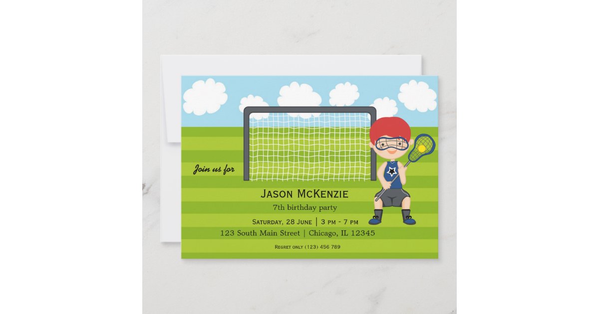 Lacrosse Birthday boy Invitation | Zazzle