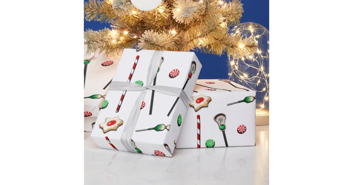 Lacrosse Christmas Wrapping Paper | Zazzle
