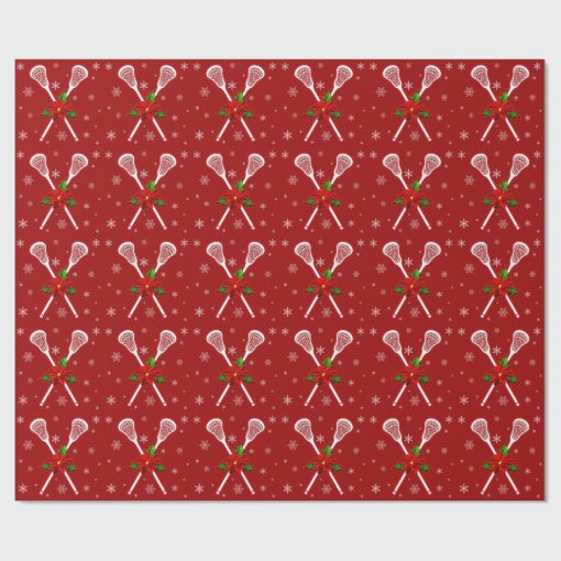 Lacrosse Christmas wrapping paper | Zazzle