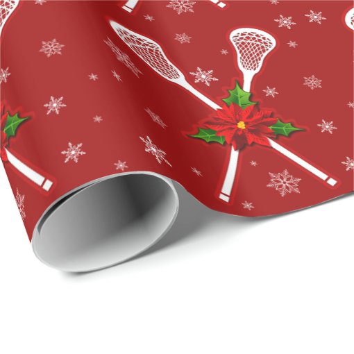 Lacrosse Christmas wrapping paper | Zazzle