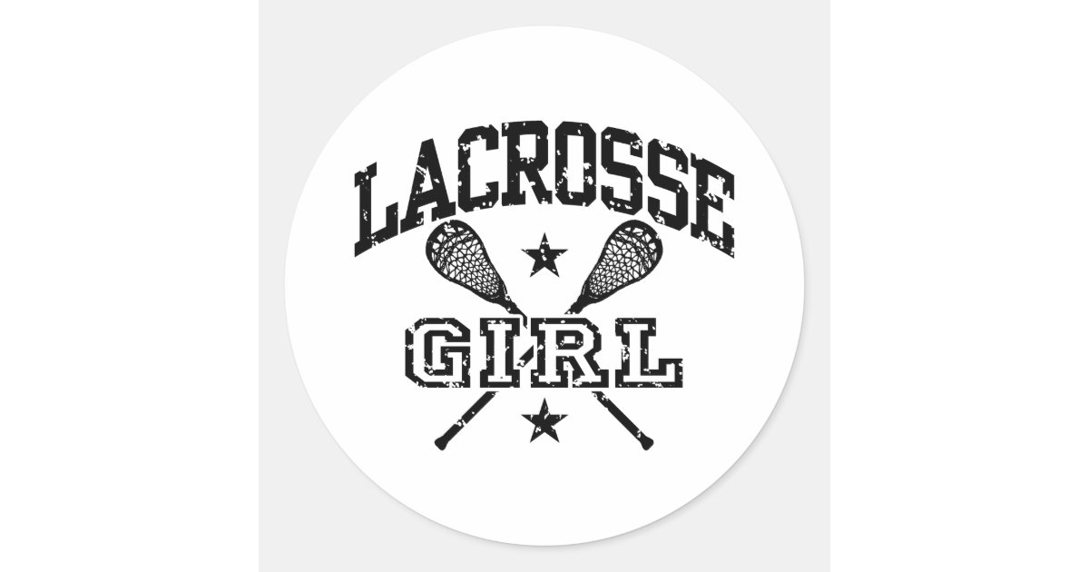 Lacrosse Girl Classic Round Sticker | Zazzle