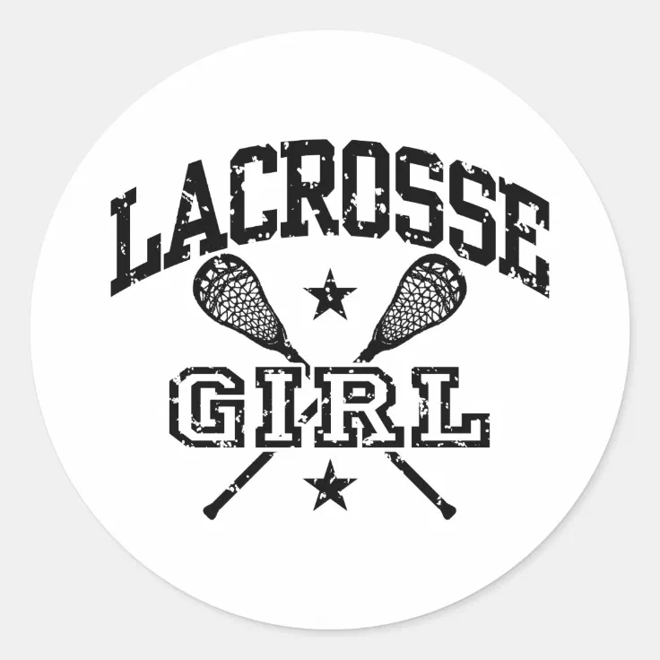 Lacrosse Girl Classic Round Sticker | Zazzle