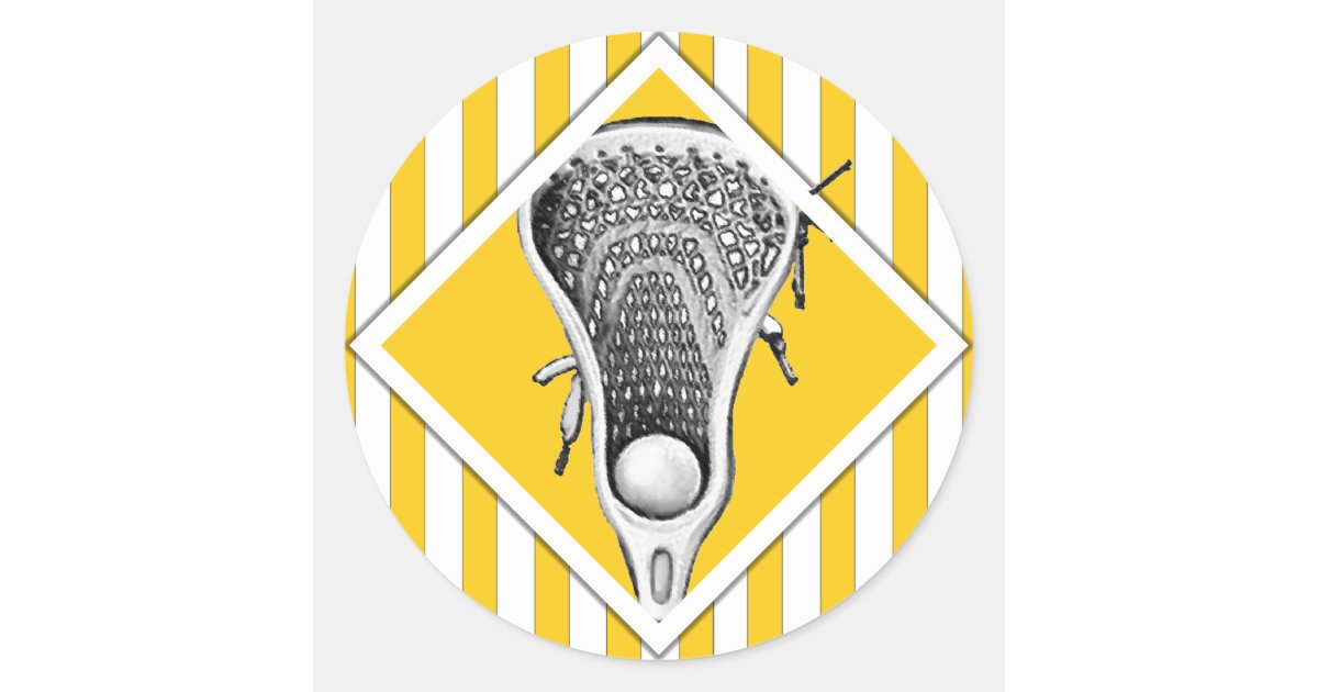 Lacrosse Lax Team Yellow Classic Round Sticker | Zazzle