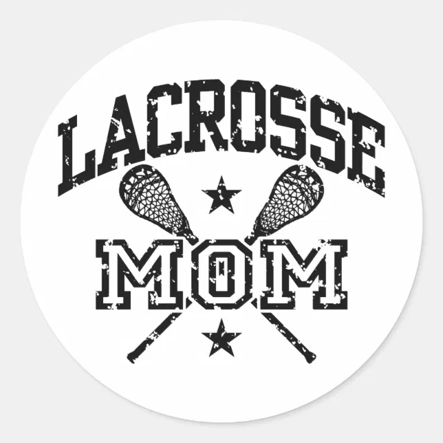 Lacrosse Mom Classic Round Sticker | Zazzle