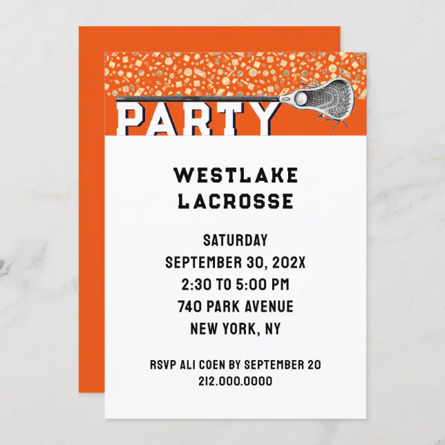 Lacrosse Party Invitation | Zazzle