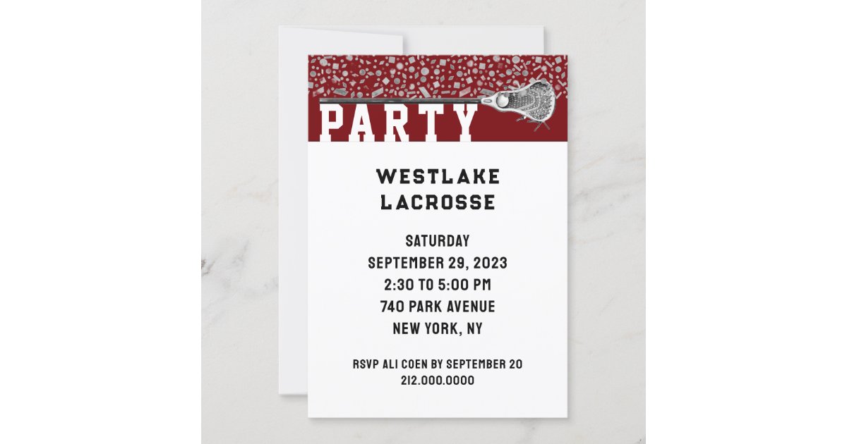 Lacrosse Party Invitation | Zazzle