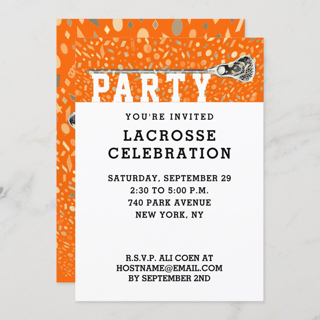 lacrosse party invitations | Zazzle