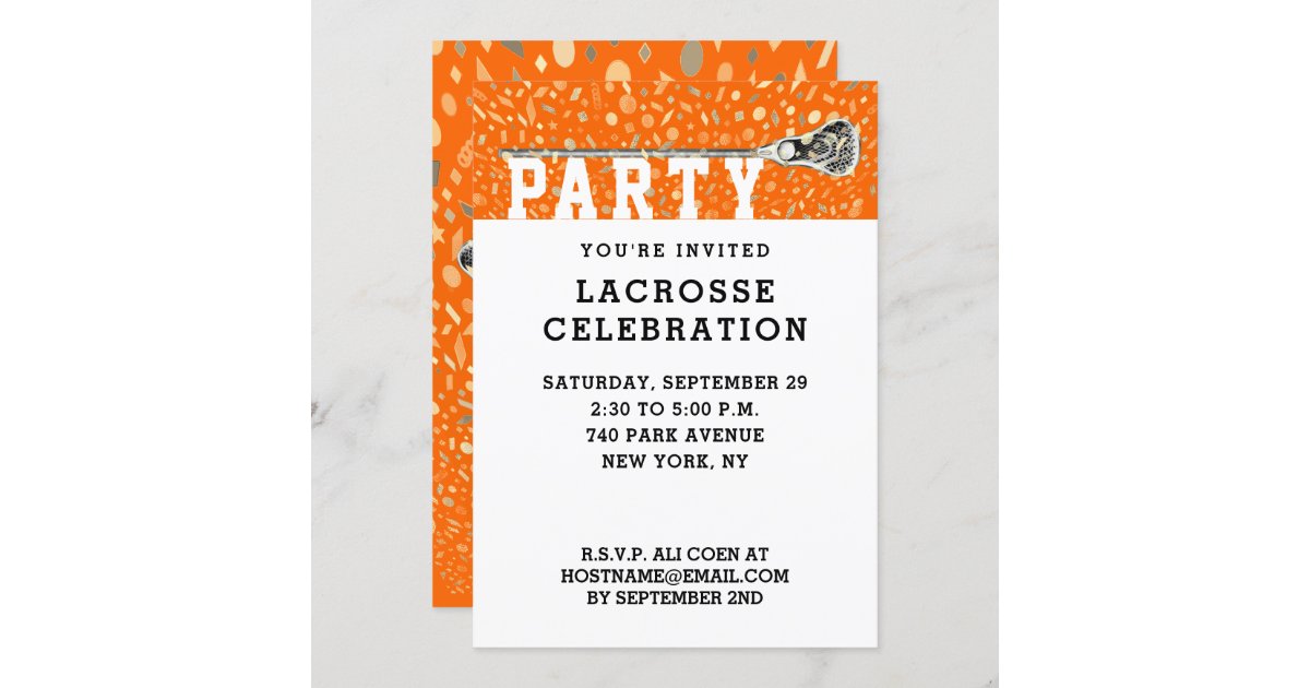 lacrosse party invitations | Zazzle