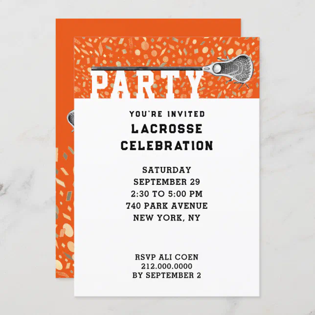 Lacrosse Party Invitations | Zazzle