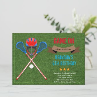 Lacrosse party theme invitation | Zazzle