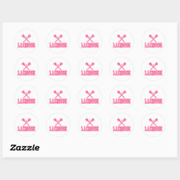 Lacrosse Pink Classic Round Sticker | Zazzle