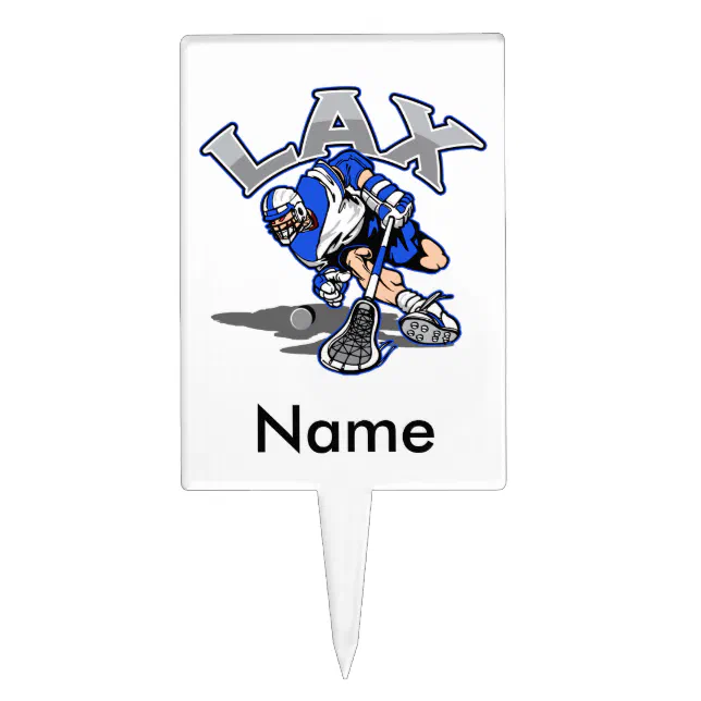 Lacrosse Player Blue Uniform Cake Topper | Zazzle