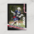 Lacrosse Player Trading Card in Black Red | Zazzle