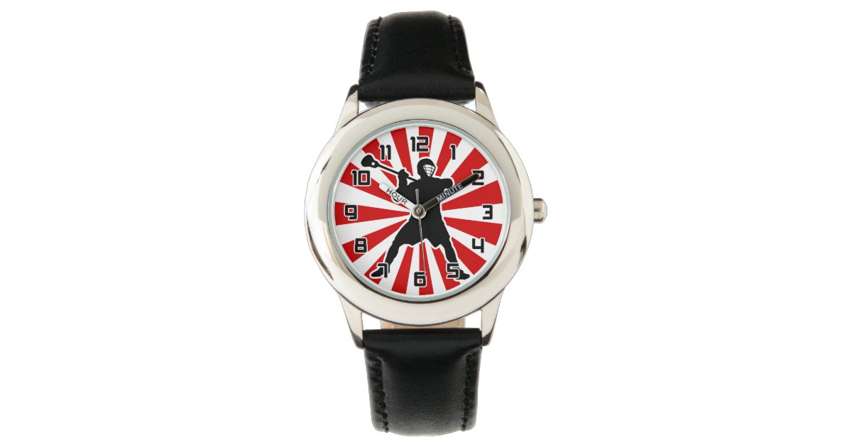 Lacrosse Player wrist watch | Zazzle
