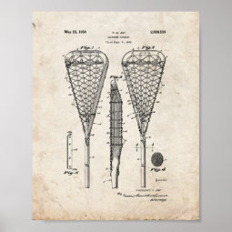 Lacrosse Racquet Patent - Old Look Poster | Zazzle