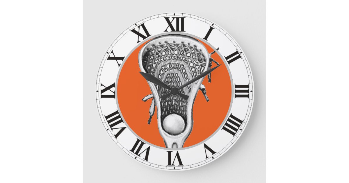 Lacrosse Sports Large Clock | Zazzle