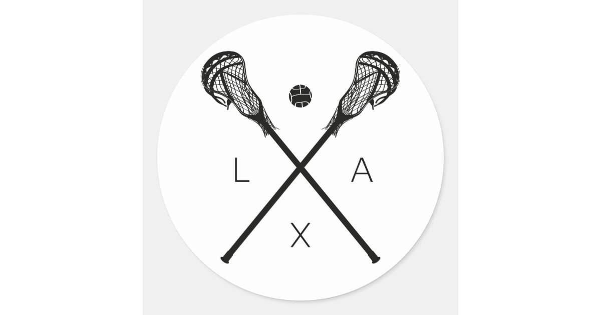 Lacrosse Sticks and Ball Classic Round Sticker | Zazzle