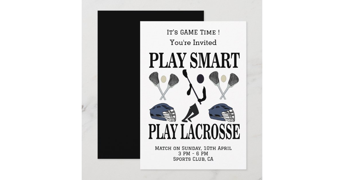 Lacrosse Team Sports Invitation | Zazzle