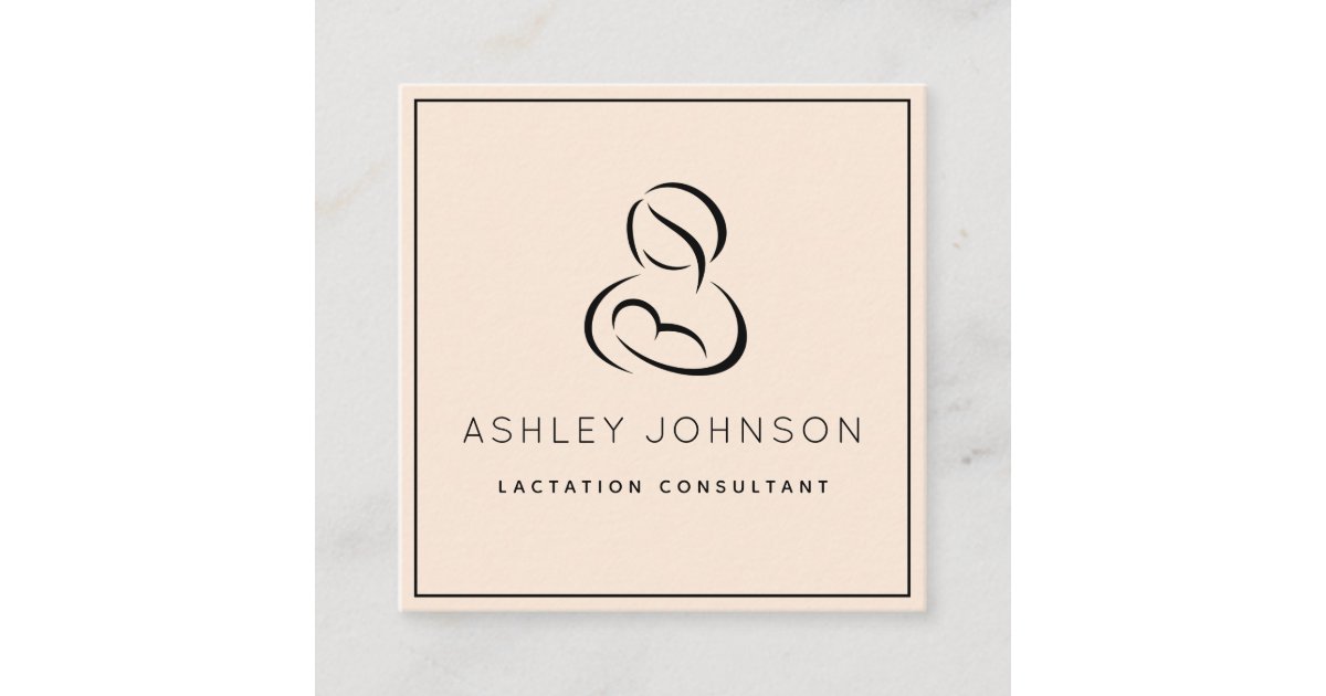 Lactation Consultant Breastfeeding Black Frame Square Business Card ...