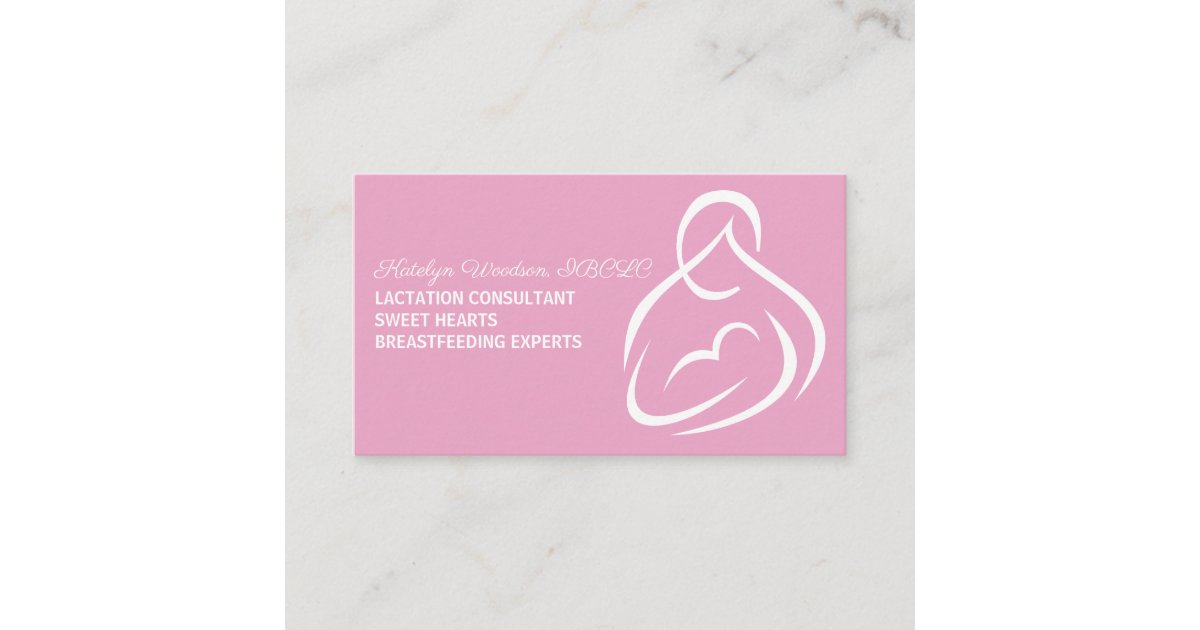 Lactation Consultant Breastfeeding Expert Pink Business Card | Zazzle.com