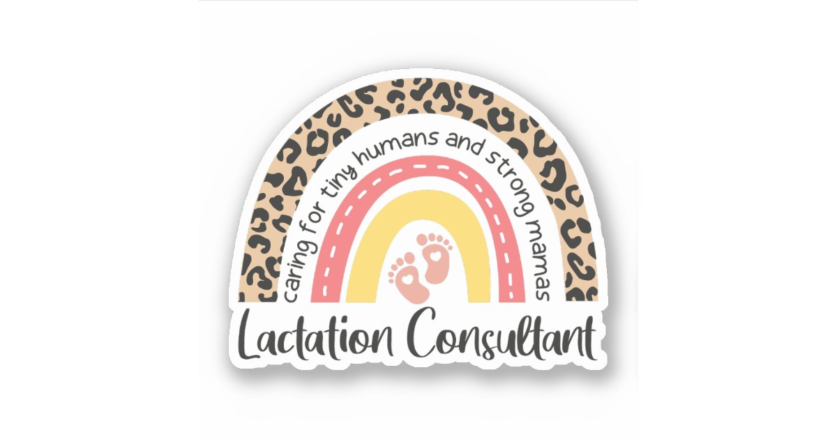 Lactation Consultant Leopard Rainbow Breastfeeding Sticker | Zazzle