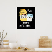 Lactose Intolerance Funny Milk Pun Dark BG Poster | Zazzle