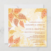 Lacy Leaves Fall Wedding Invitation | Zazzle