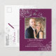 Lacy Silver & Cassis Wedding Save the Date Photo Announcement Postcard ...