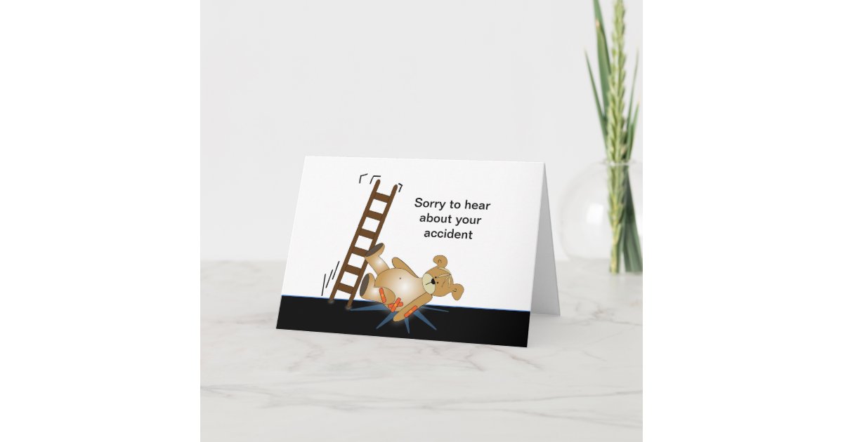 Ladder Bear Falling Down Card | Zazzle
