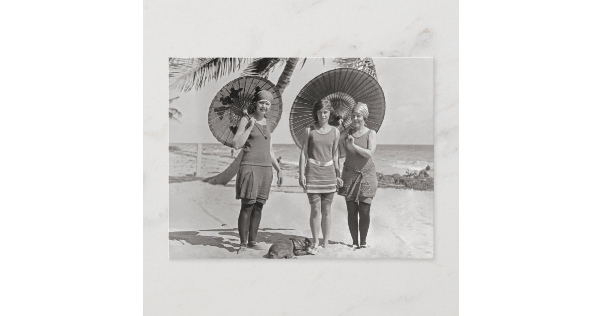 Ladies at the Beach, 1920 Postcard | Zazzle