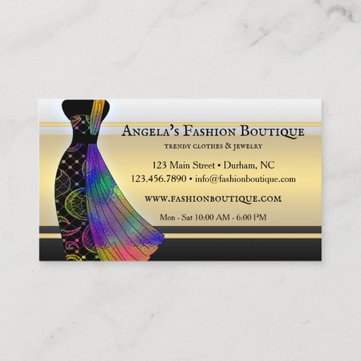 Ladies Fashion Retail Store Boutique Business Card | Zazzle