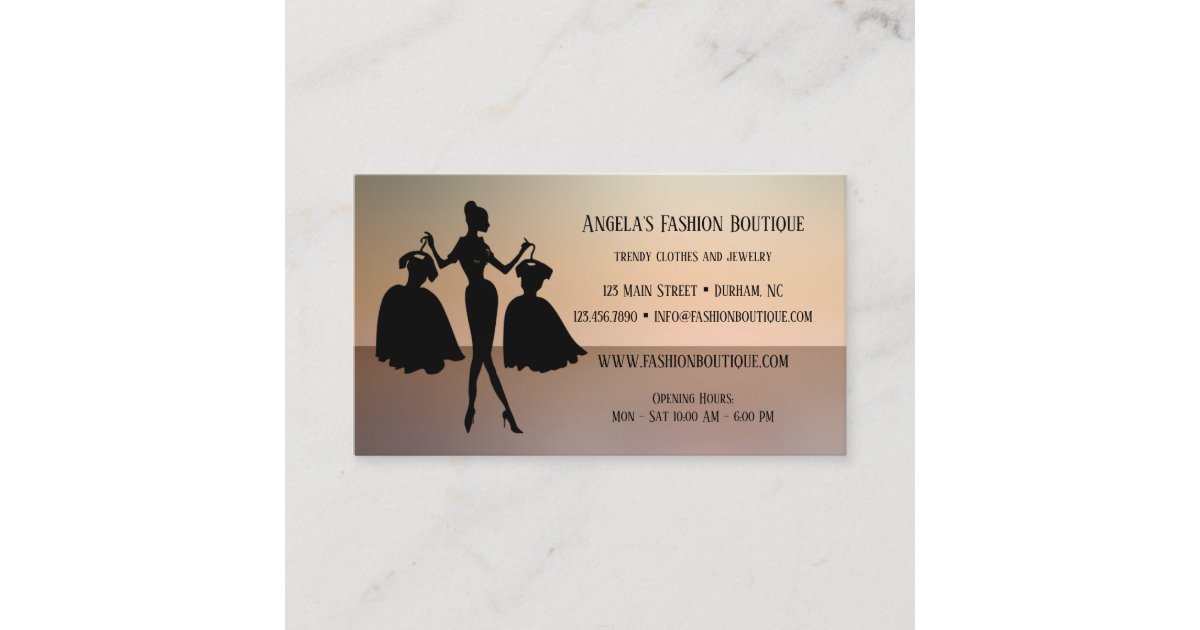 Ladies Fashion Retail Store Business Card | Zazzle