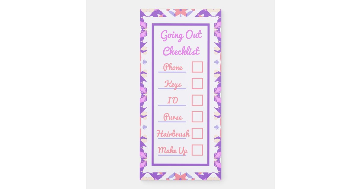 Ladies Girls Purple Pastels Adult ADHD Checklist Magnetic Notepad | Zazzle