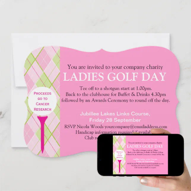Ladies Golf day corporate group event invitation | Zazzle