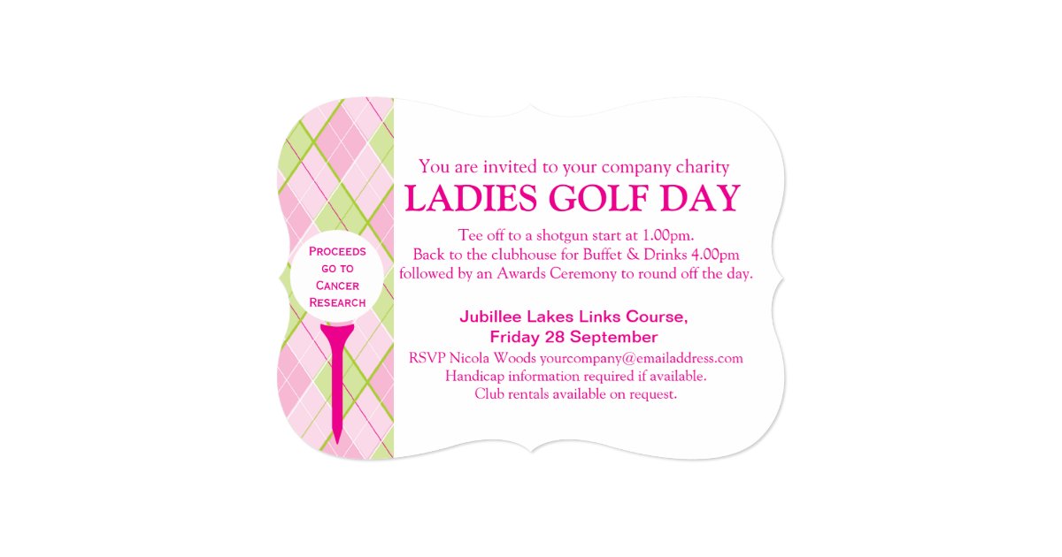 Ladies Golf day corporate group event invitation | Zazzle