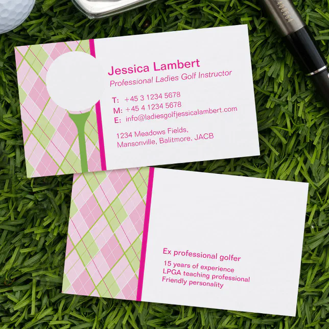 Ladies golf instructor business cards | Zazzle