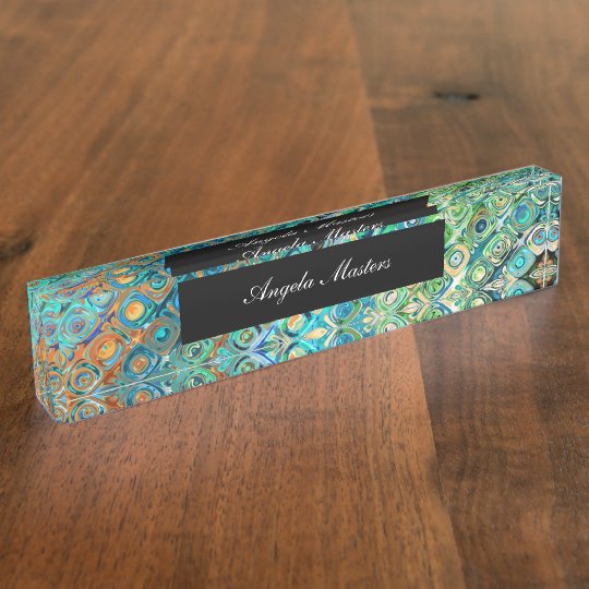 Ladies Monogram Modern Abstract Desk Name Plate | Zazzle.com