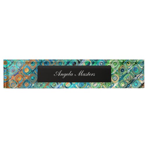 Ladies Monogram Modern Abstract Desk Name Plate | Zazzle