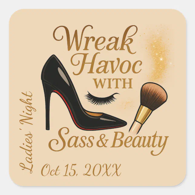 Ladies' Night Sassy Wreak Havoc Glam Sticker | Zazzle