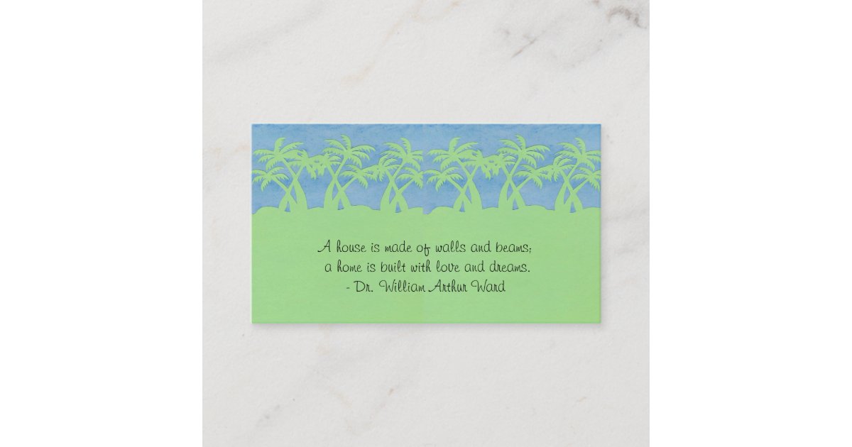 Ladies palm Tree Profile Cards | Zazzle