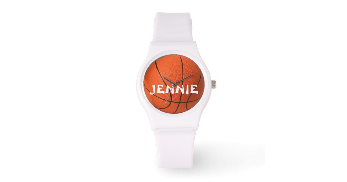 Ladies Personalized Sporty Basketball Watch | Zazzle
