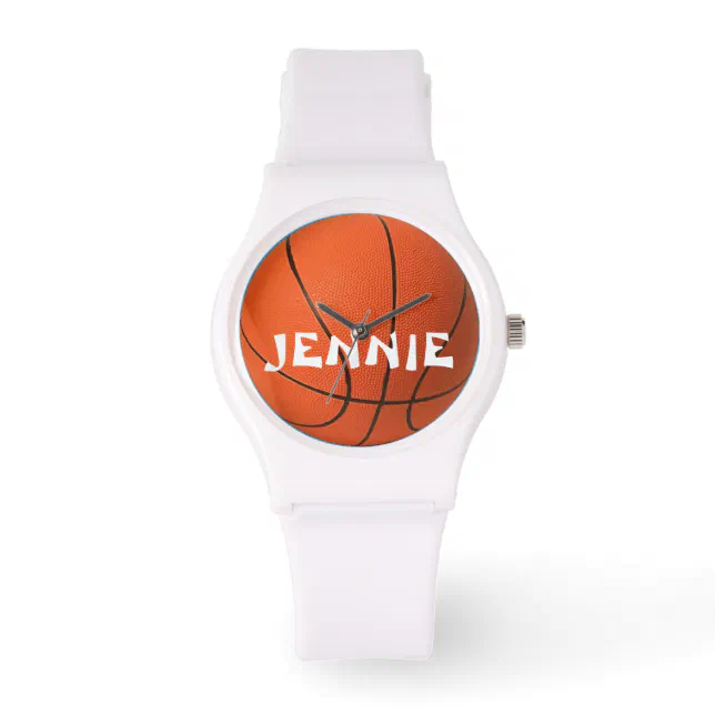 Ladies Personalized Sporty Basketball Watch | Zazzle