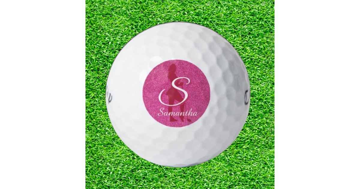 LADIES PINK GLITTER GOLF BALLS | Zazzle